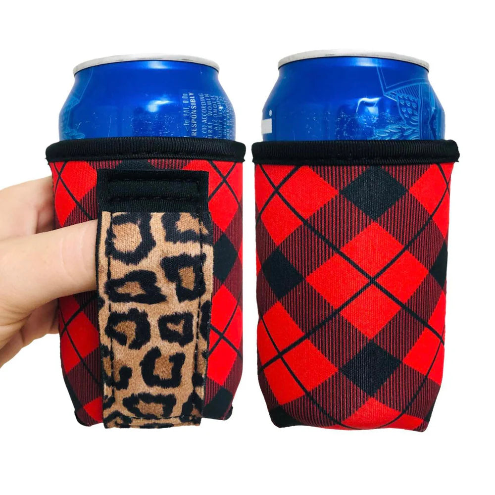 Red Plaid w/ Leopard 12oz Stubby Can Handler™ – KBD Graphics